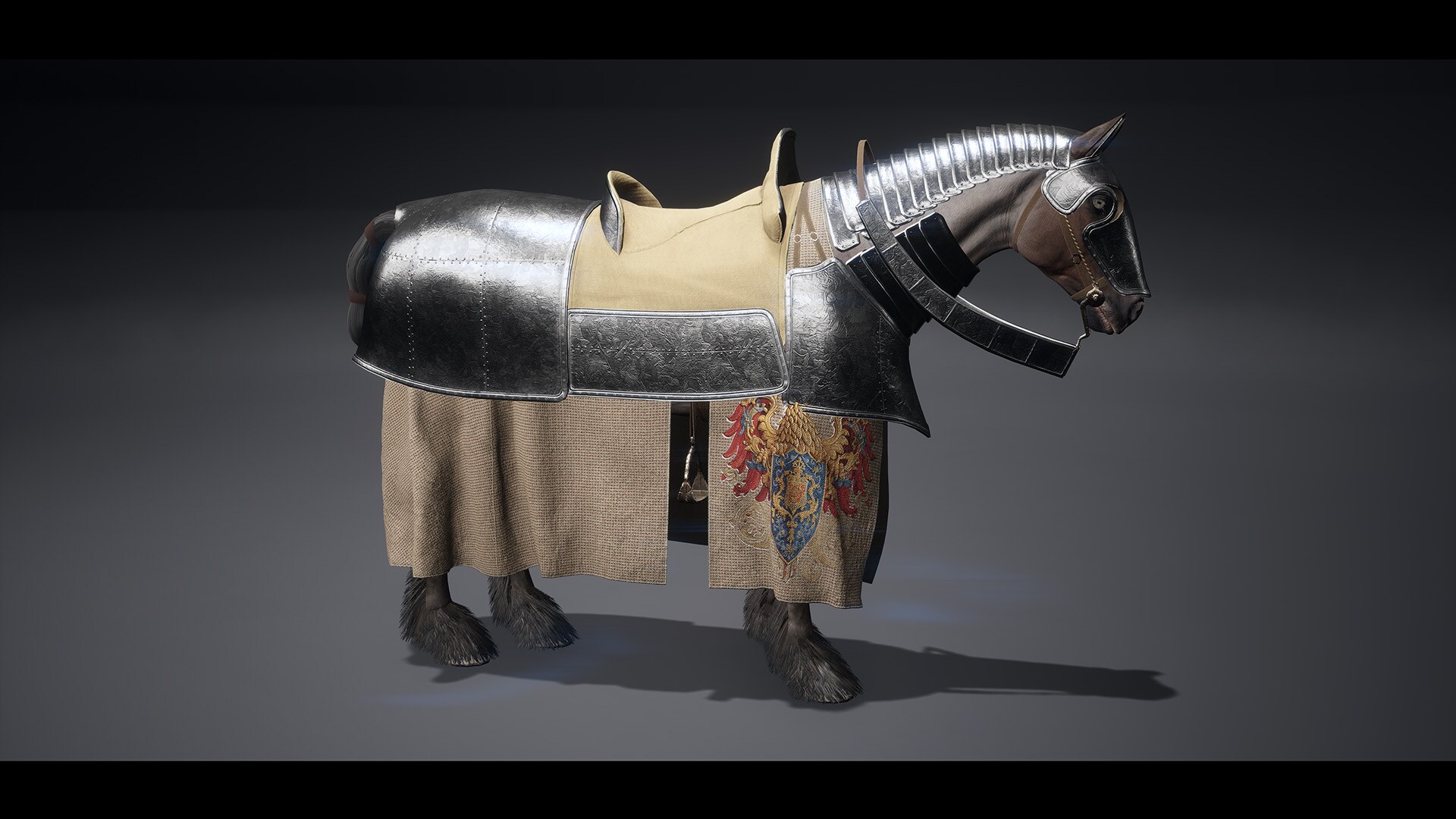 Medieval Knight On Horse Rearing